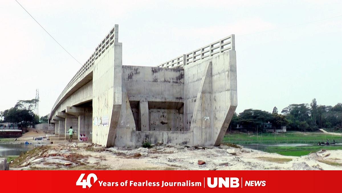 Tk 14 cr bridge with no approach road lies useless in B’baria